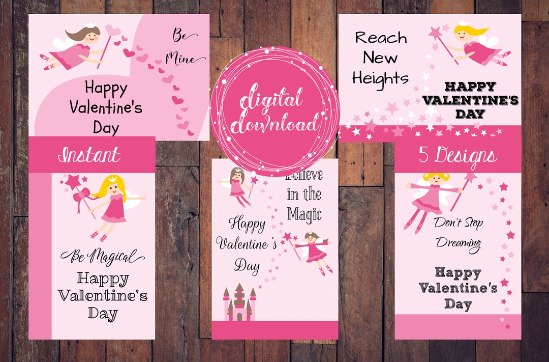 Printable Fairy Princess Valentine's Day Cards, Great for School ...