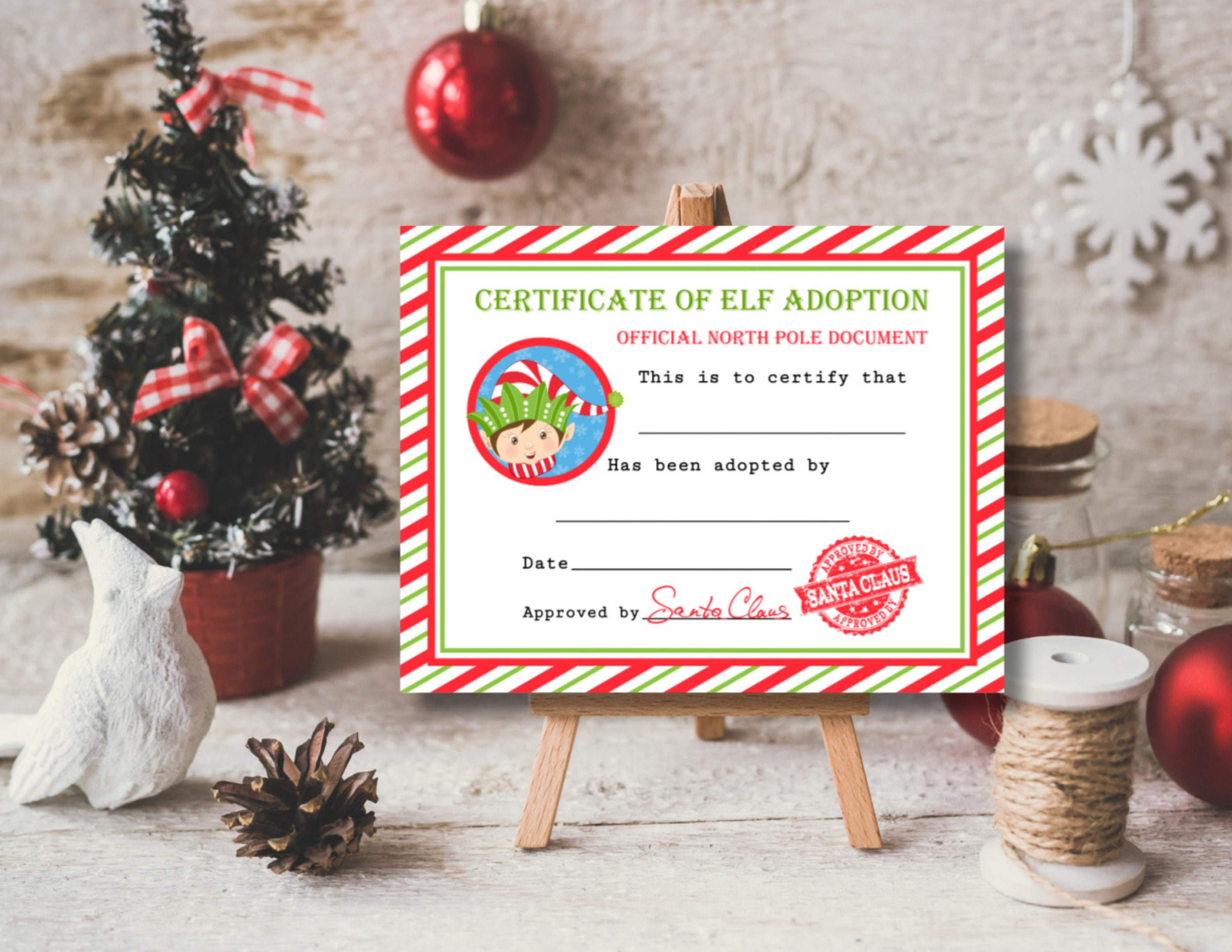 Elf Adoption Certificate Christmas Shelf Elf Adoption Paper - Etsy