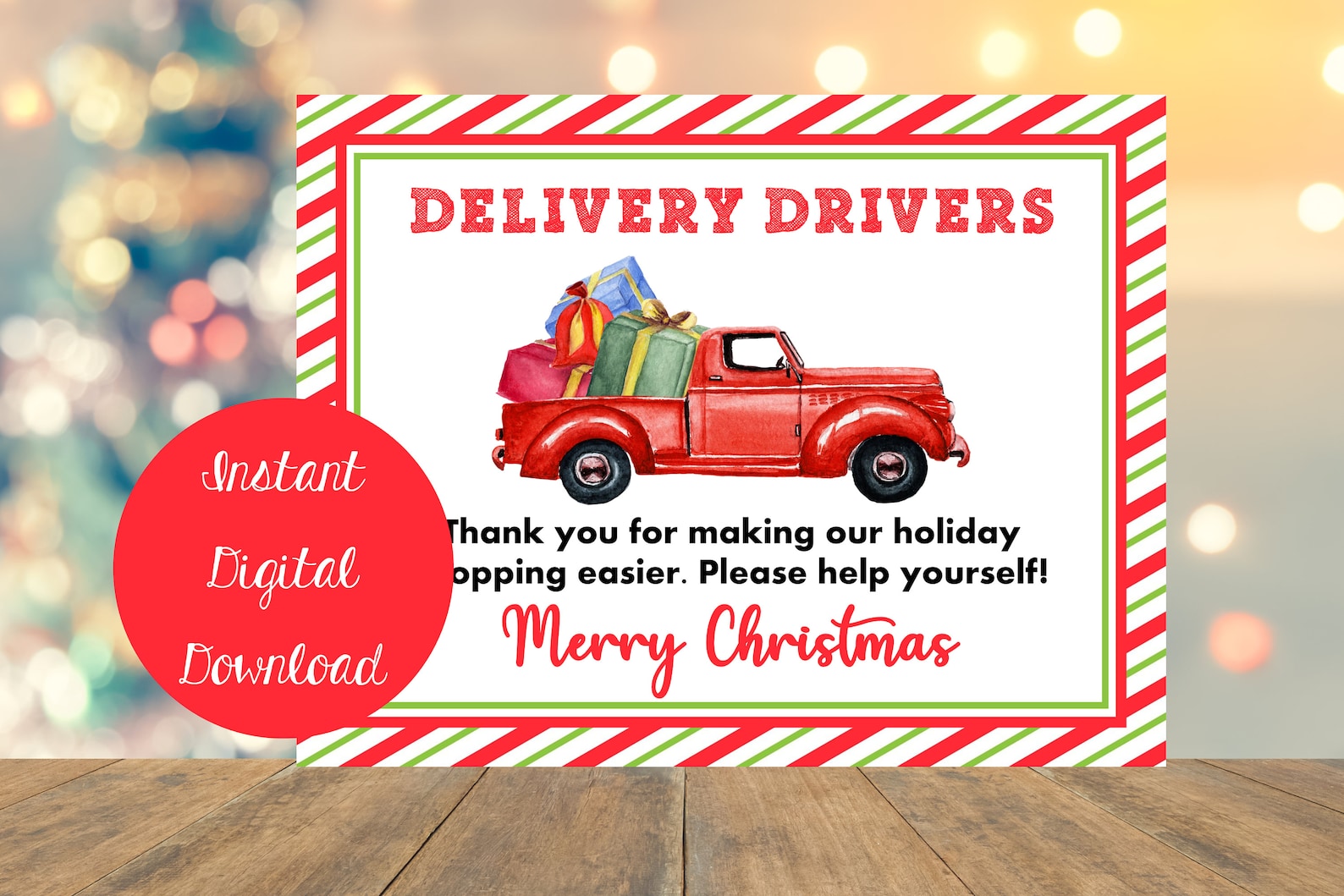 Delivery Driver Thank You Sign Christmas Package Delivery - Etsy