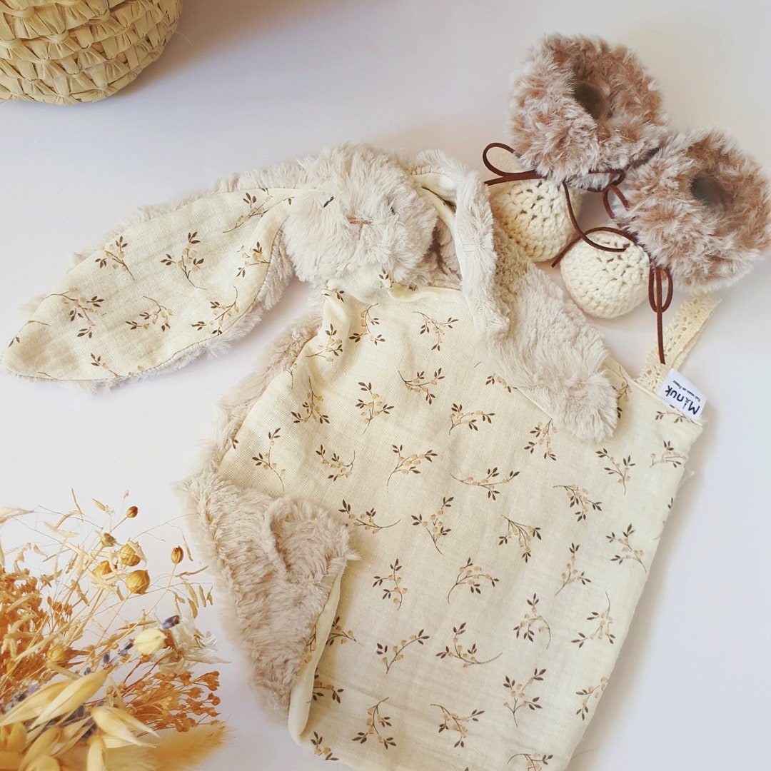 Unisex Birth Box, Personalized Doudou Lapi Flat, Baby Booties / Unisex ...