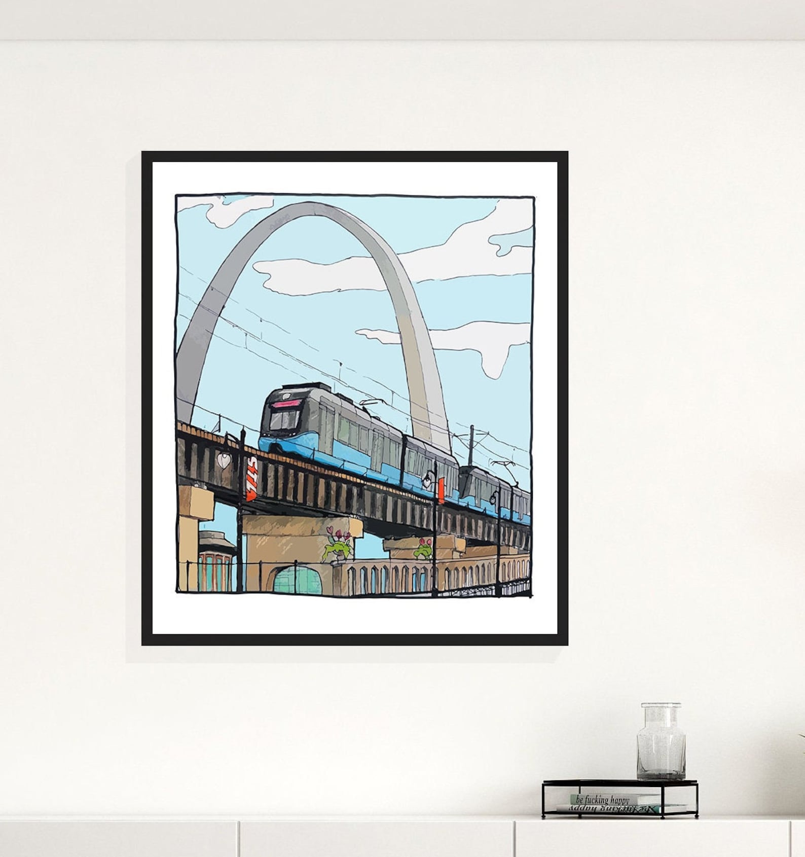 St. Louis Arch Drawing, Metro Transit Poster, Eads Bridge St. Louis, St ...