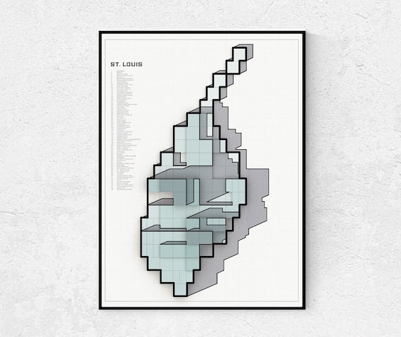 St. Louis Density Cartogram Abstract Population Map Digital - Etsy