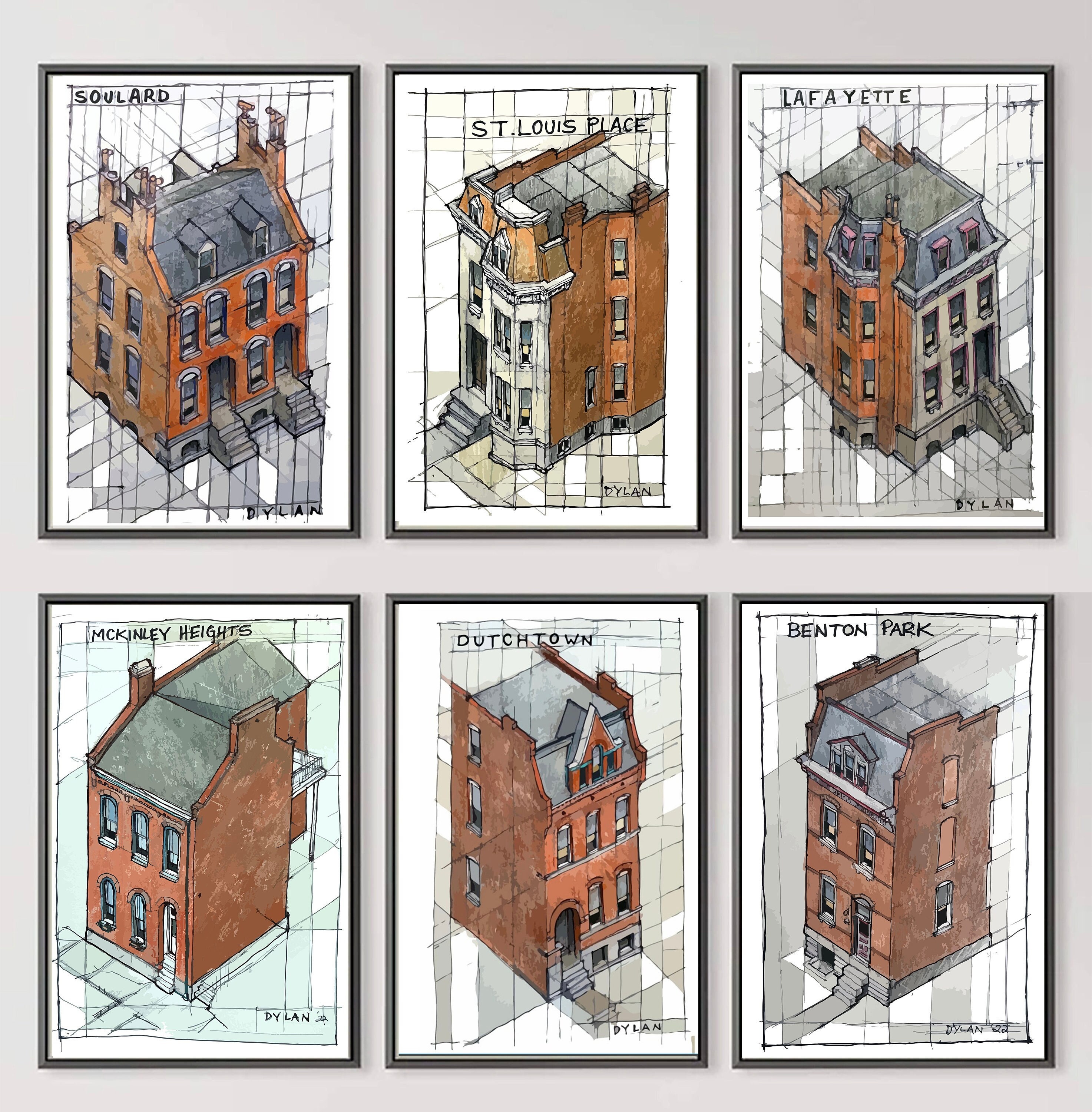 Custom House Sketch, Isometric Sketch, Custom Isometric Drawing, Draw ...