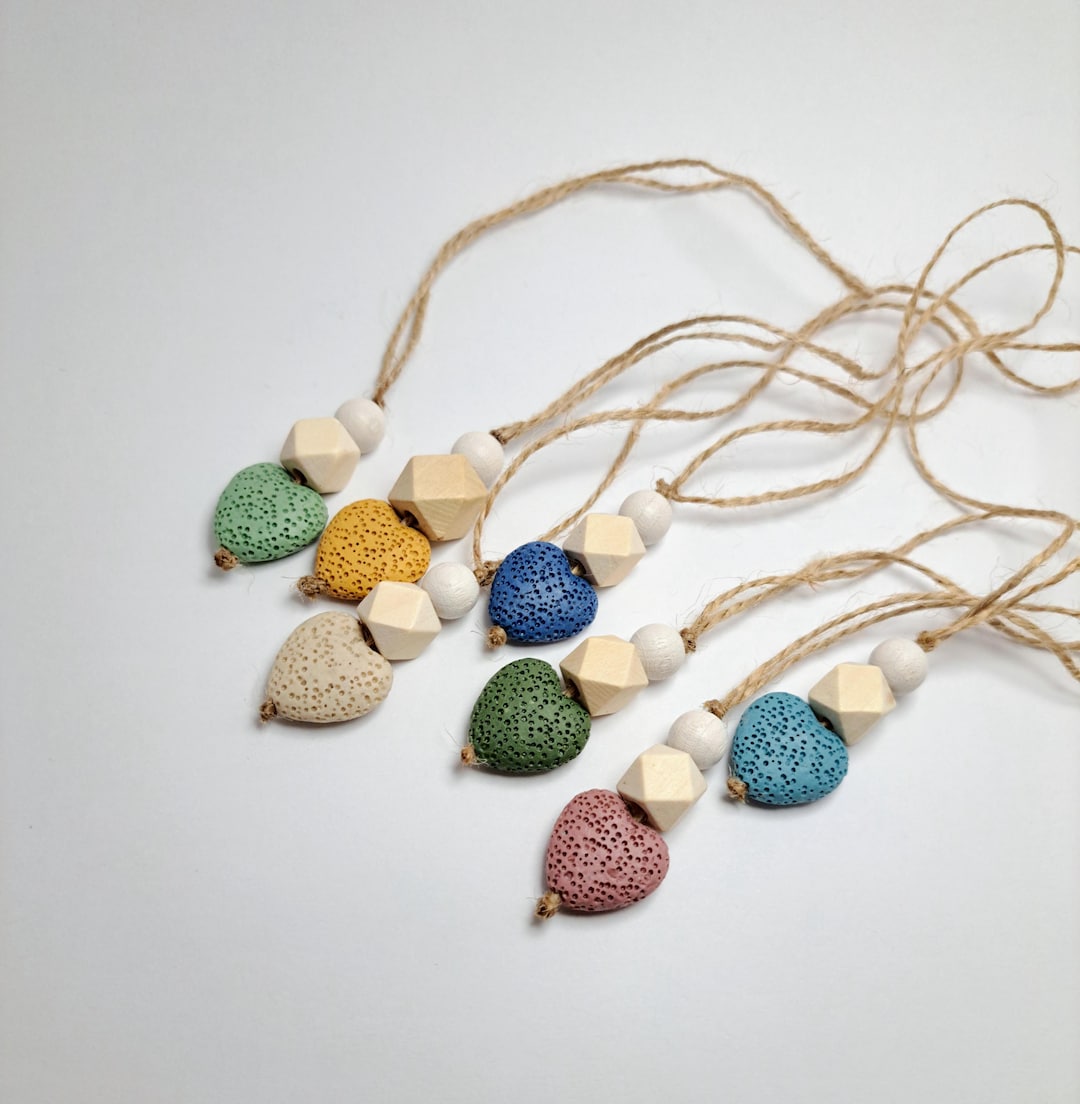 Handmade Lava & Wood Bead Diffuser: Car Air Freshener With Essential ...