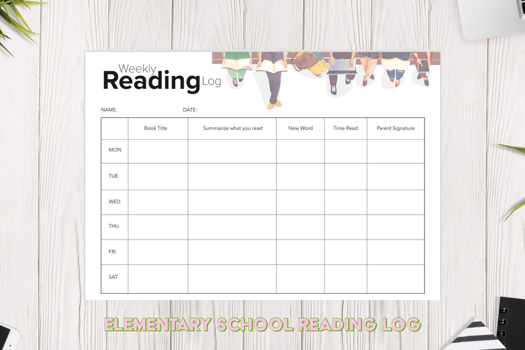 Elementary School Reading Log - Etsy