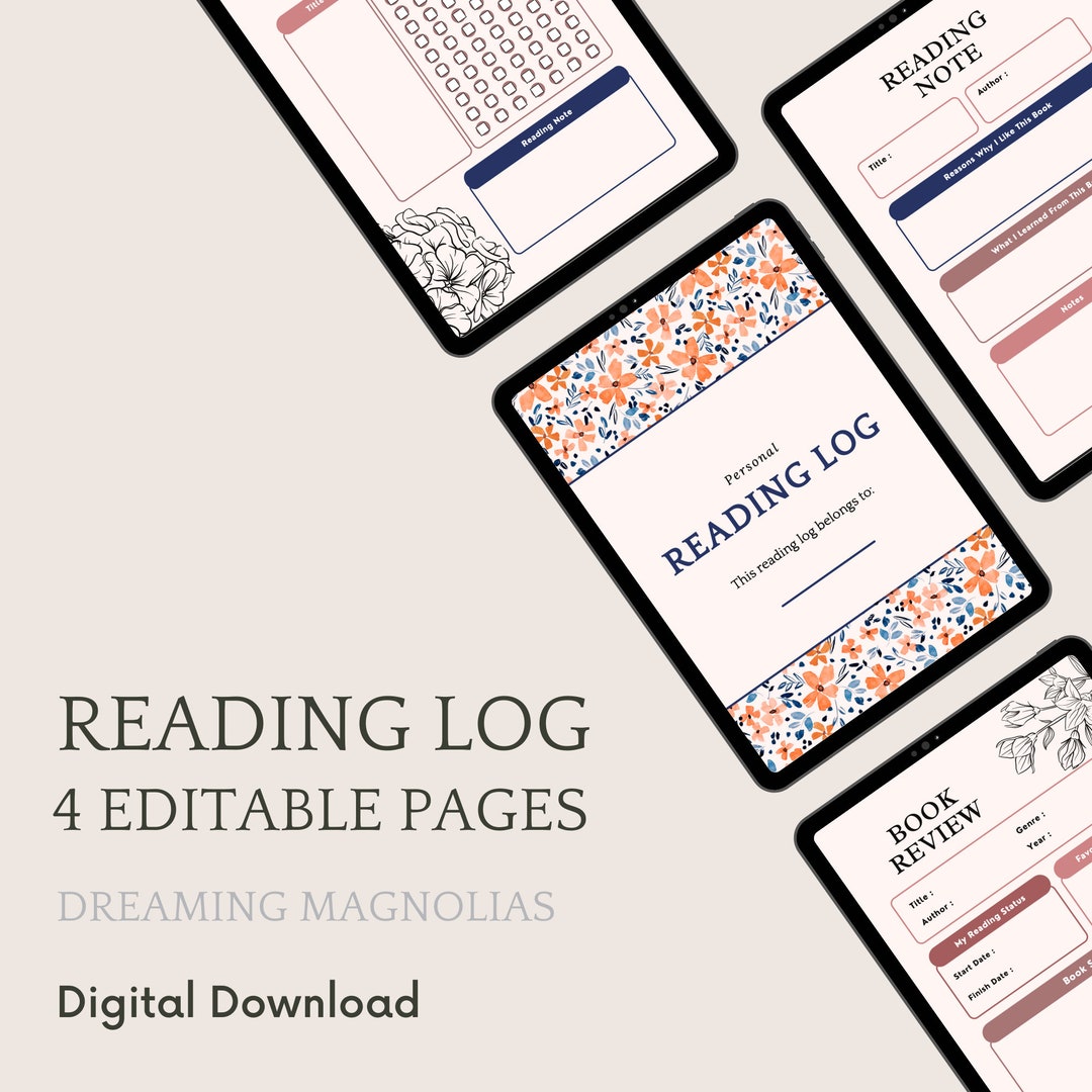 Flowery Reading Log - Etsy