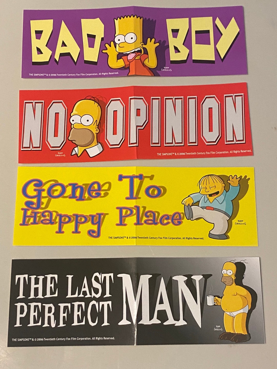 The Simpsons 2006 Cartoon Funny Bumper Vinyl Stickers Set of 4 - Etsy