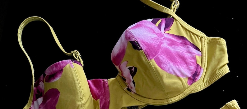 Vintage Rasurel by Lejaby 2KY Floral Designer Bikini Top - Etsy
