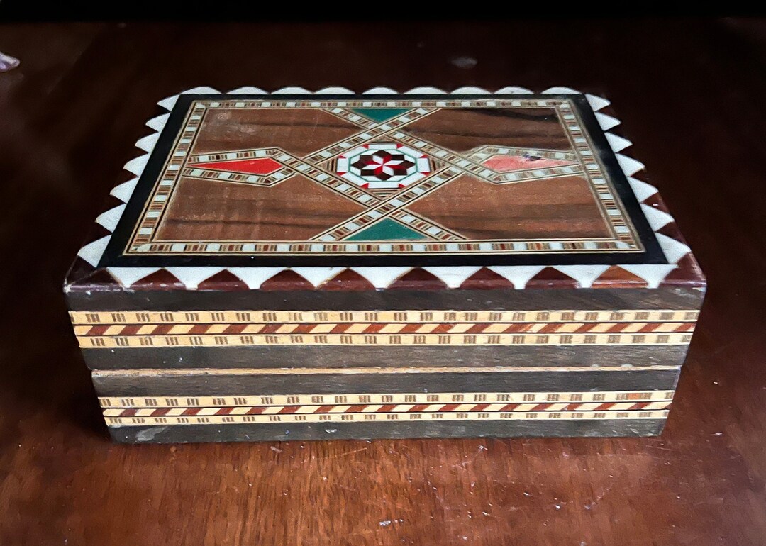 Vintage Spanish Folding Inlaid Wood Handmade Taracea Marquetry Chess ...