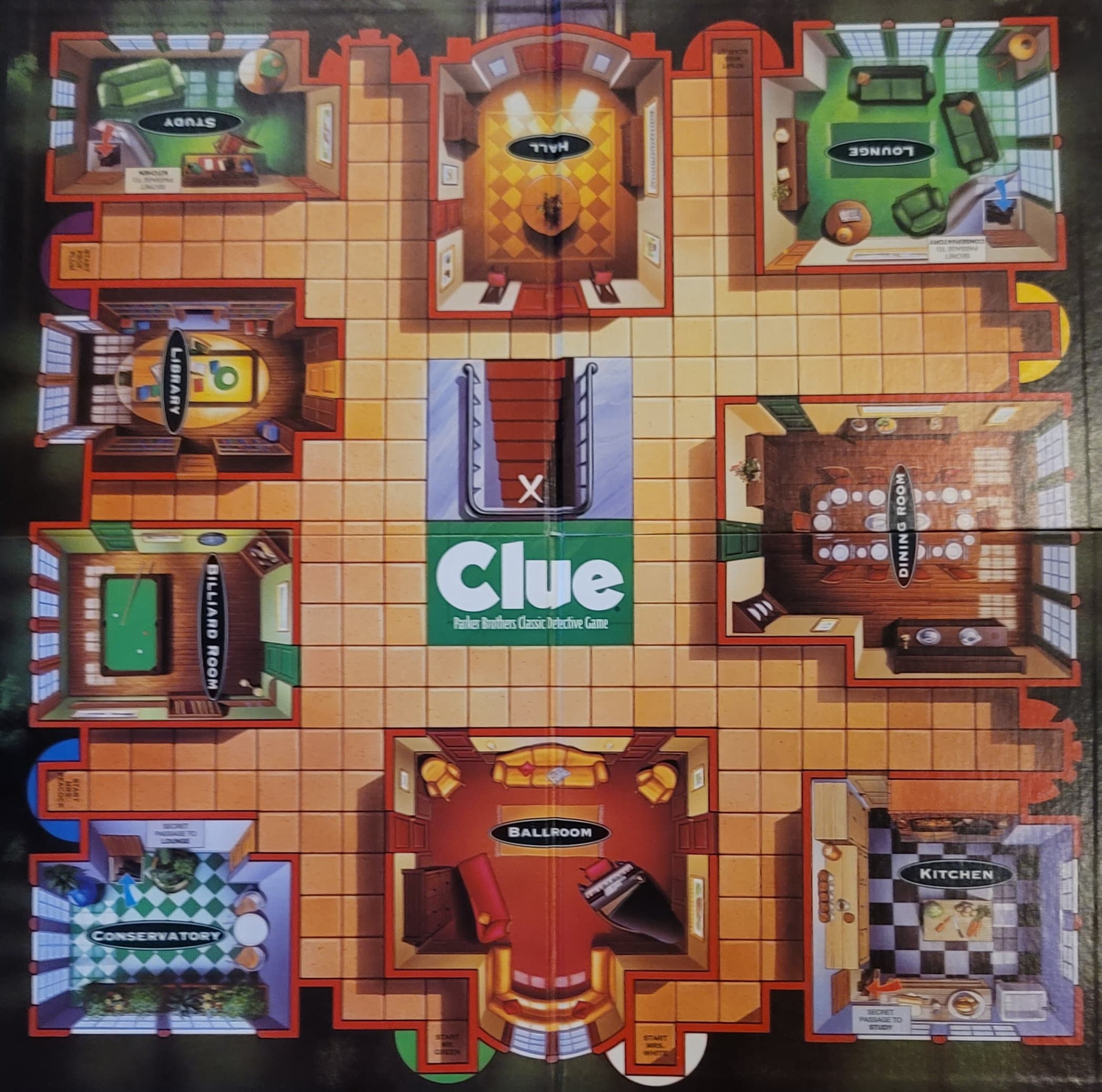 Vintage Standard CLUE Game Boards, (pre-2000), Replacement or Crafts - Etsy