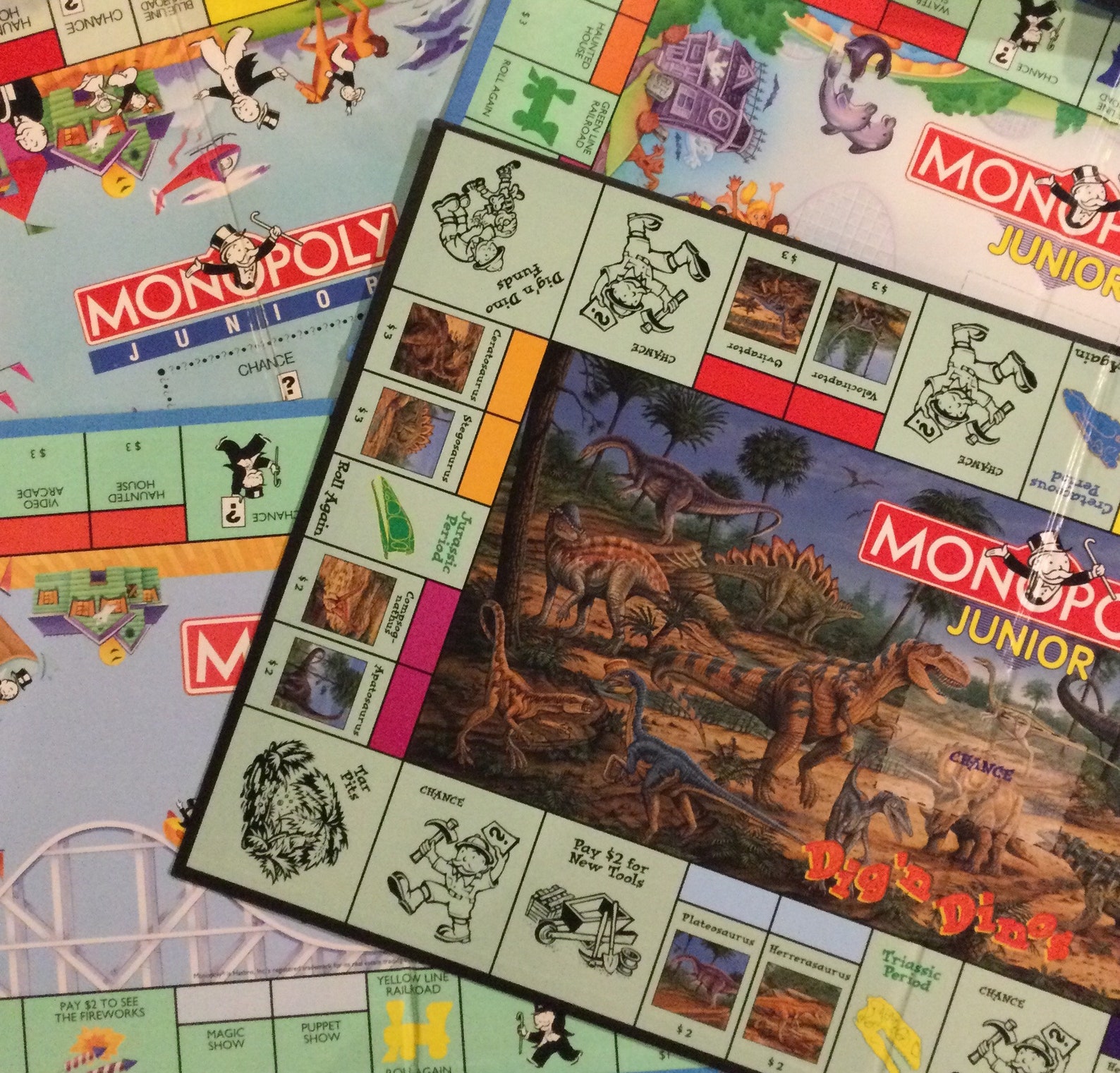 MONOPOLY JUNIOR Game Boards, Various Editions, Various Years ...