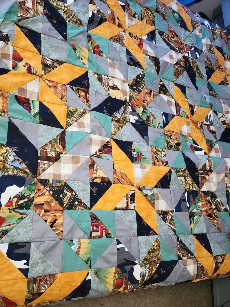 Patchwork Quilt, Queen Size, Batted and Tied. - Etsy