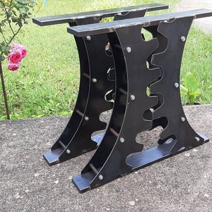 Industrial Dining Table Metal Base Legs Gears Iron Steel Custom Made - Etsy