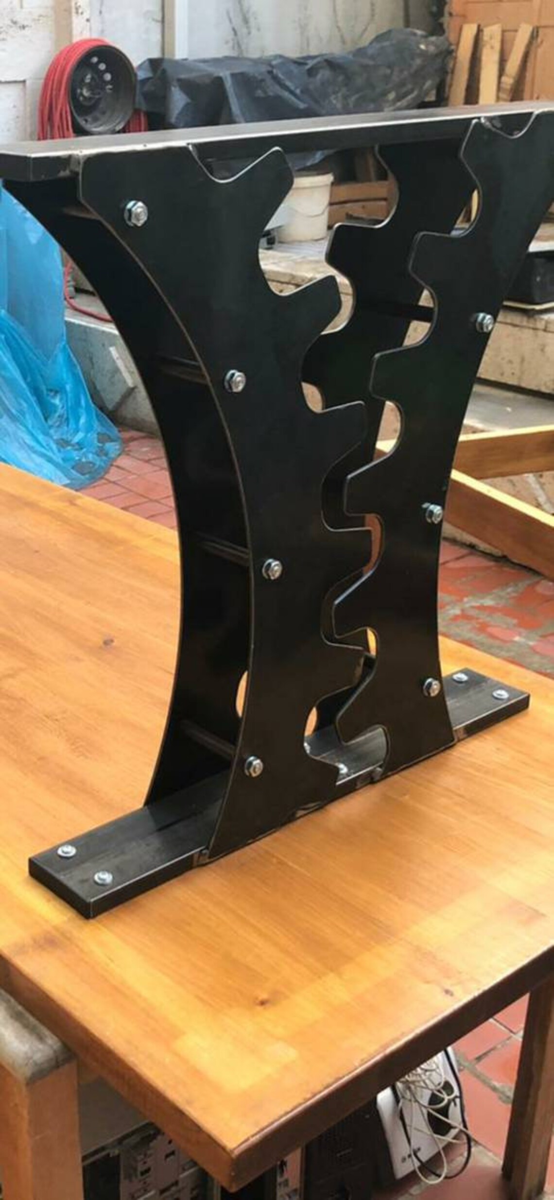 Industrial Dining Table Metal Base Legs Gears Iron Steel Custom Made - Etsy