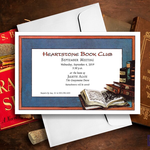 Book Club Meeting Invitation - Etsy