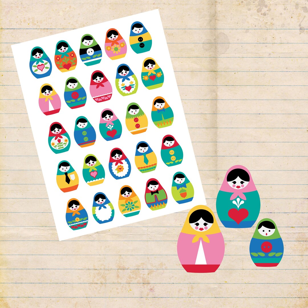 Sticker Sheet A4 Matryoshka Paper Sticker Sticker - Etsy