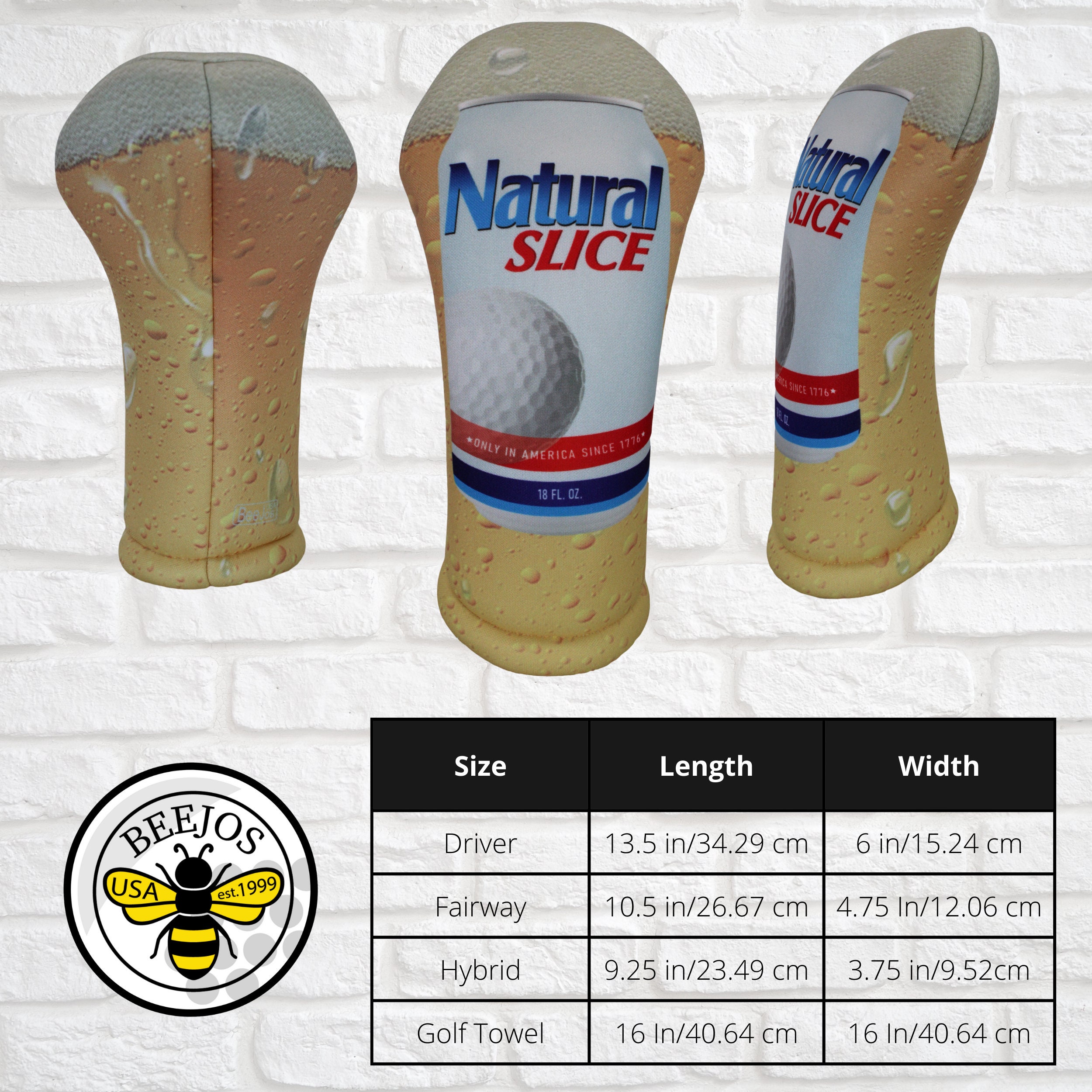 Natural Slice Light Beer Golf Club Headcovers for Driver, Fairway ...