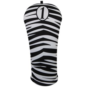 Women's Zebra Print-golf Club Headcovers W/ Corresponding Number for ...