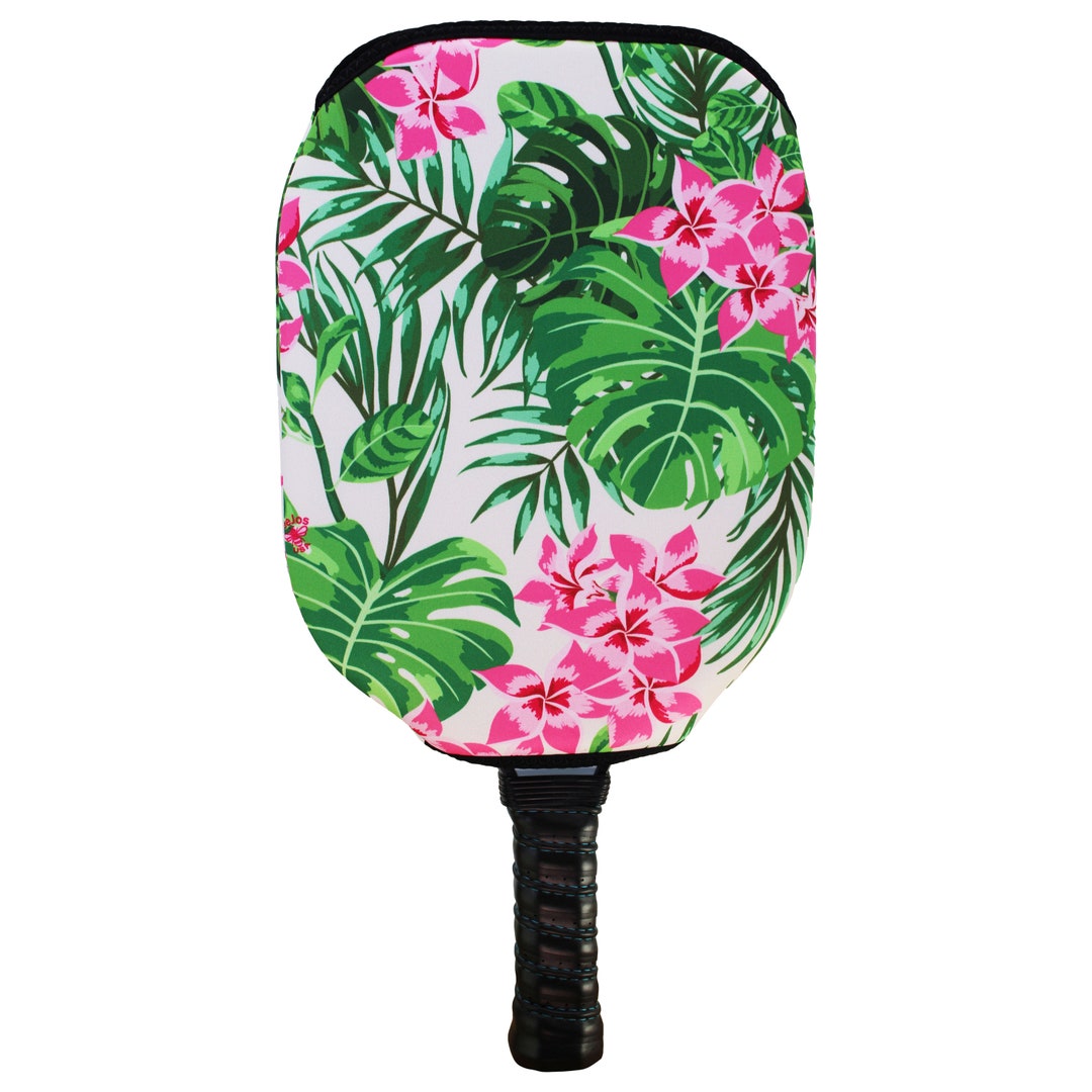 Hawaiian Hot Pink Flowers: Premium Slip-on Pickleball Paddle Covers ...