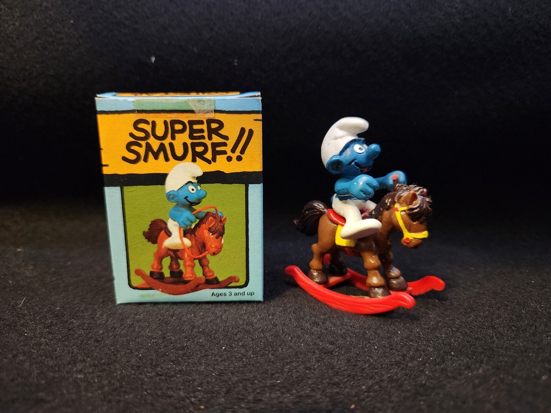 Super Smurf Rocking Horse W/ Box (rubber Band) - - Schleich Miniature ...