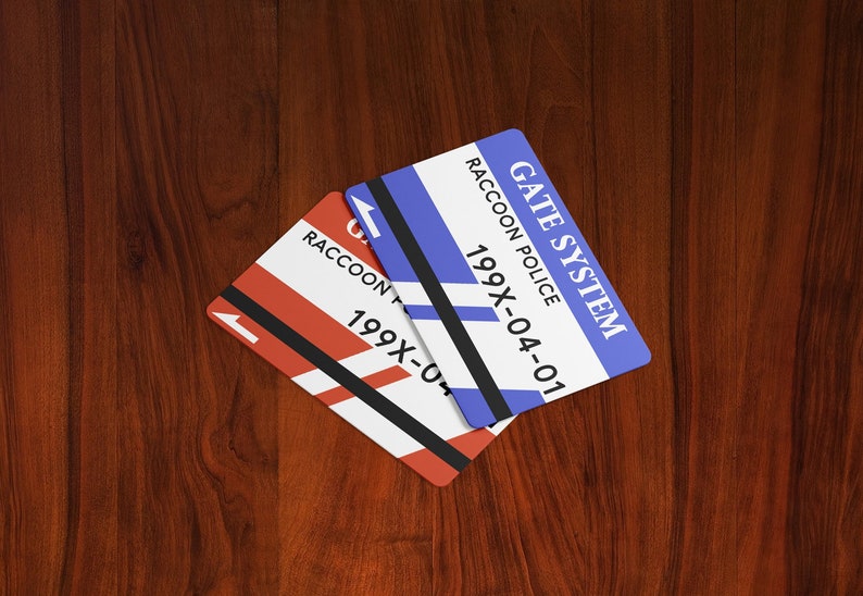 Resident Evil Red & Blue Gate System Key Card - Raccoon City Police ...