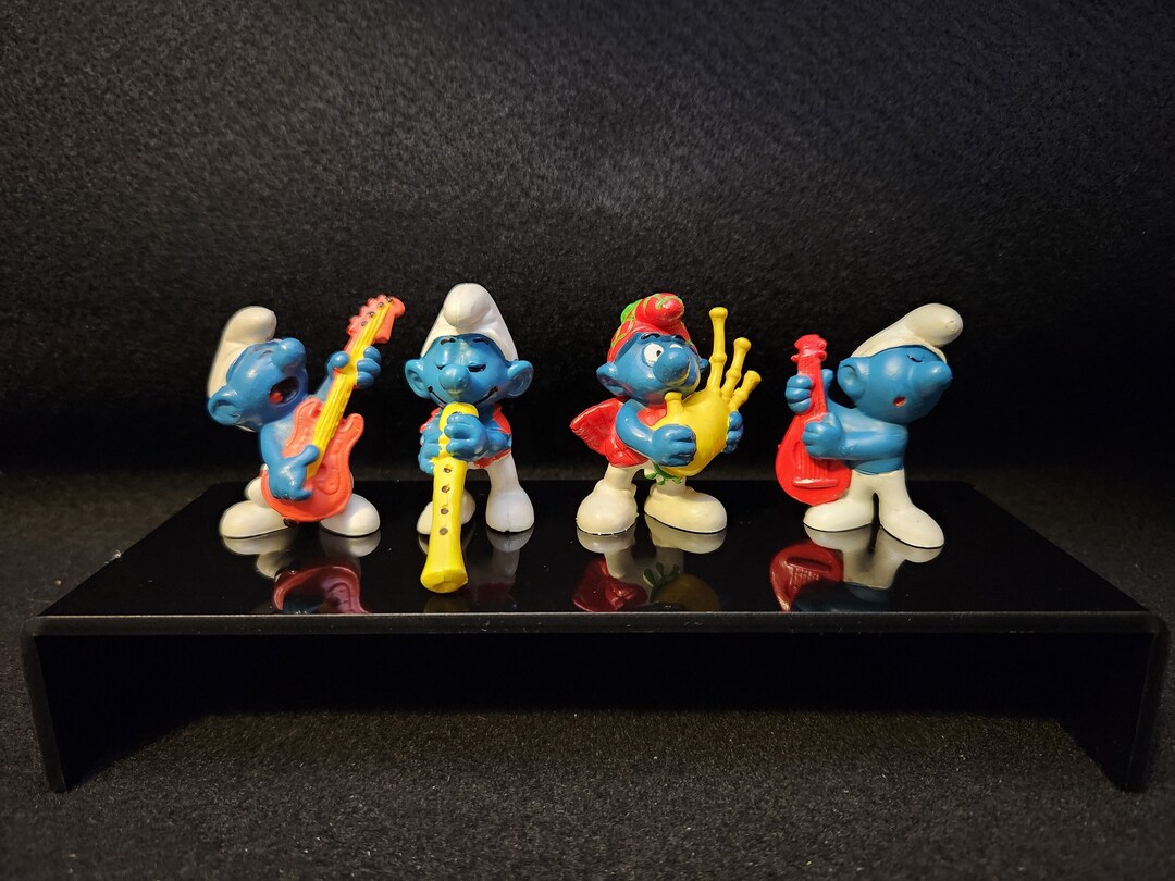 4 Music Smurfs (scot, Lute, Oboe) - Smurf Village Figurine (20013 ...