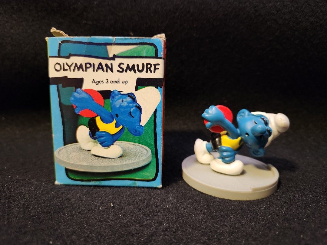 Super Smurf Olympian Discus Thrower W/ Box - COMPLETE - - Schleich ...