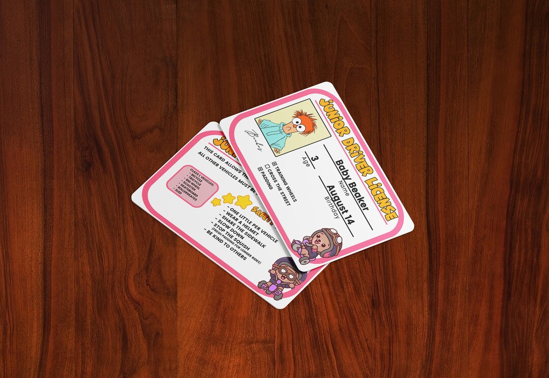 Junior Driver License Custom Personalized ID Badge Customized Text ...
