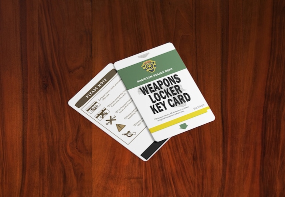 Resident Evil Weapons Locker Key Card Raccoon City Police | Etsy