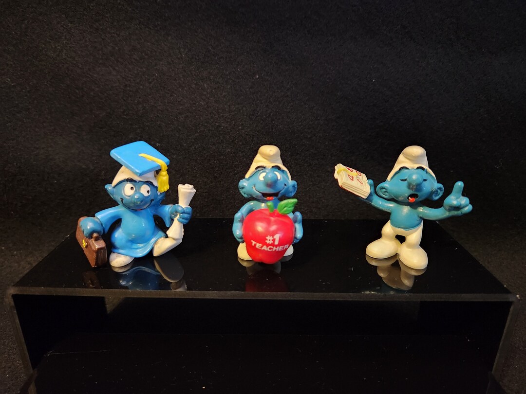 3 School Smurfs (20160/20130/20059) - Smurf Village Figurine (apple ...