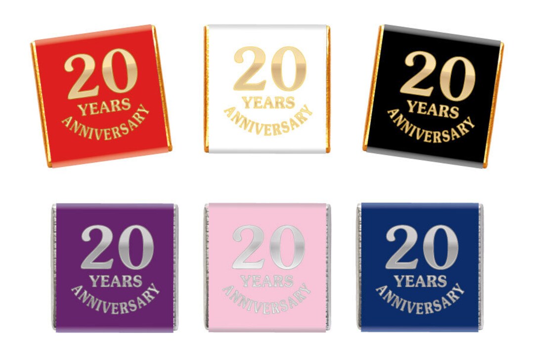 50pcs "20th Anniversary" Chocolate Neapolitans, China Wedding Party ...