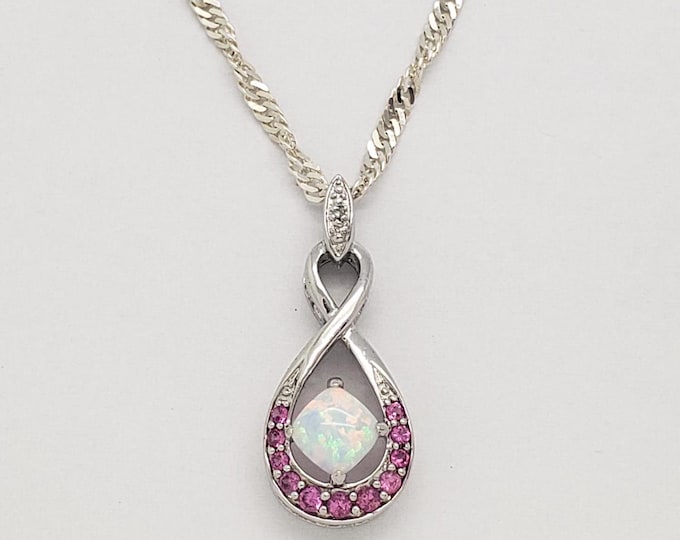 Vintage FELICIA Designs FD Solid Sterling Silver Opal & Genuine Ruby ...