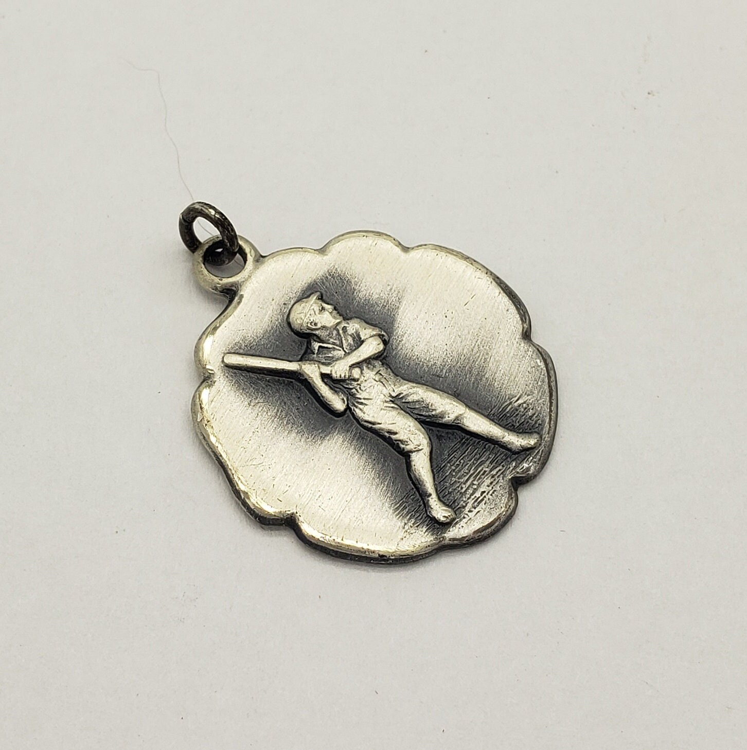 Vintage JM Fisher Solid Sterling Silver Baseball Charm Pendant - Etsy