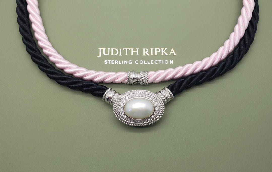 Vintage JUDITH RIPKA Collection Mabe Pearl Diamonique Sterling Silver ...