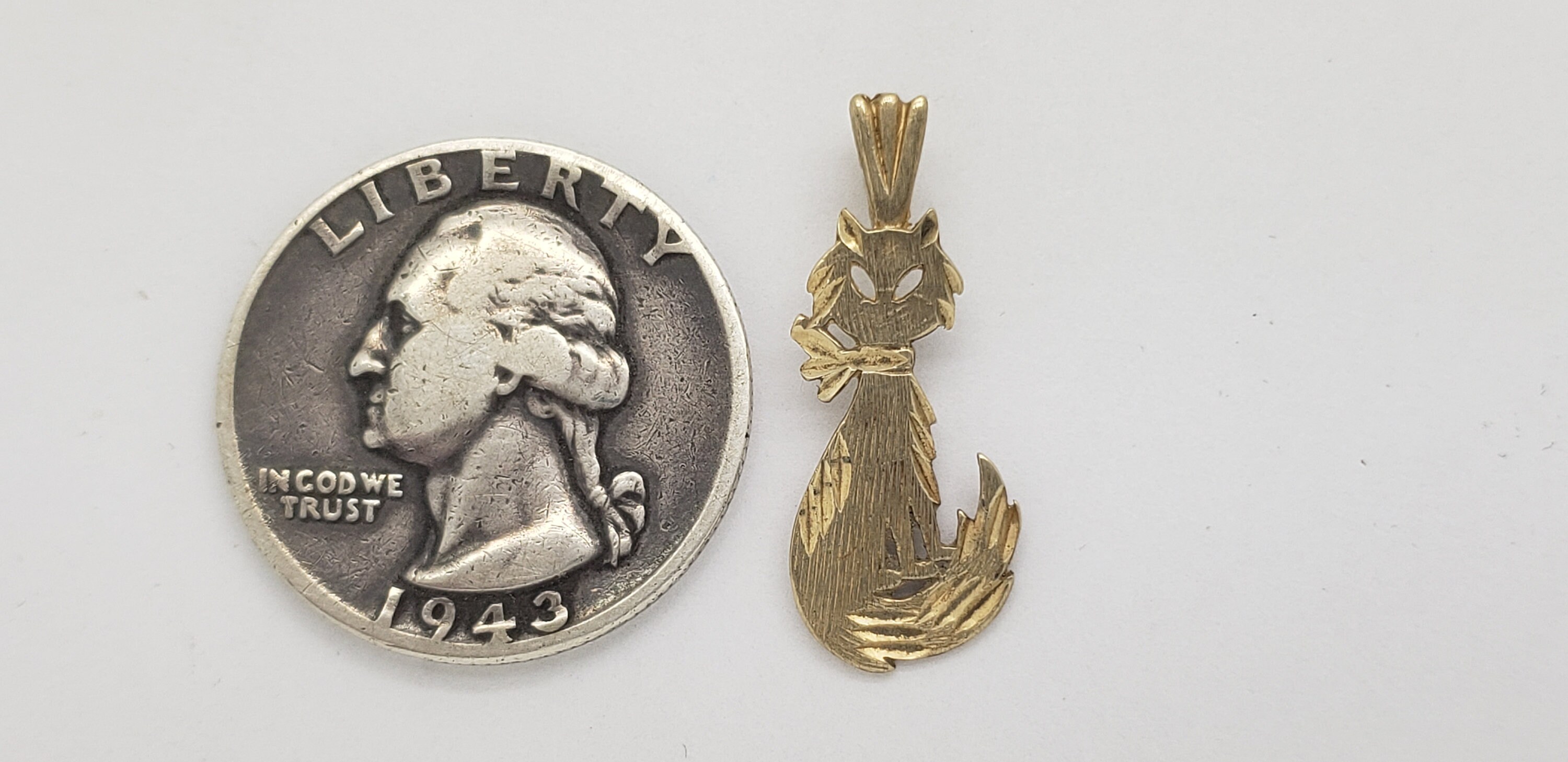 Vintage MICHAEL ANTHONY Ma 14K Solid Gold Cat Feline Charm Pendant 1 ...