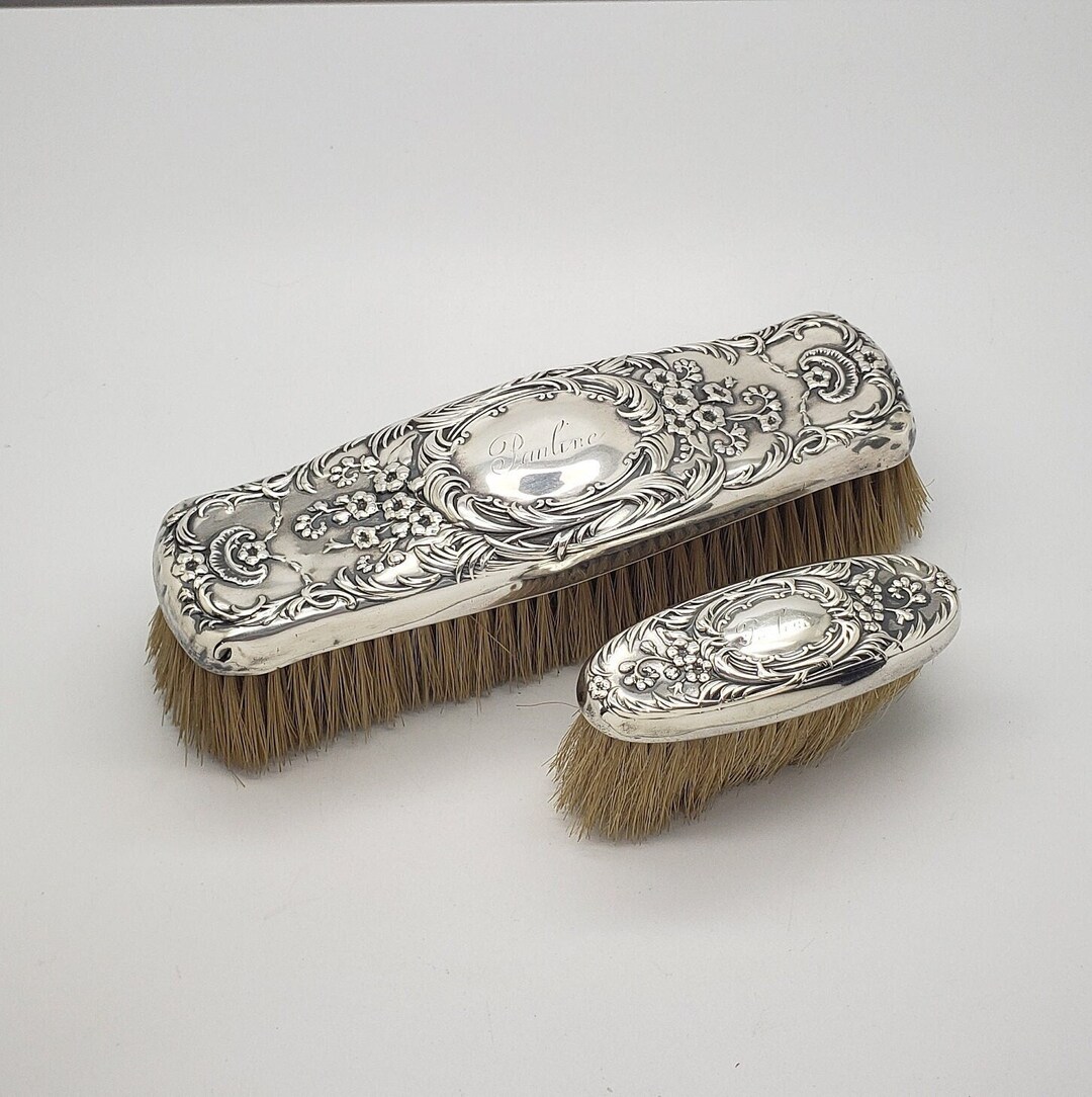 Antique WHITING MFG Co Solid Sterling Silver Repousse Clothing Lint ...