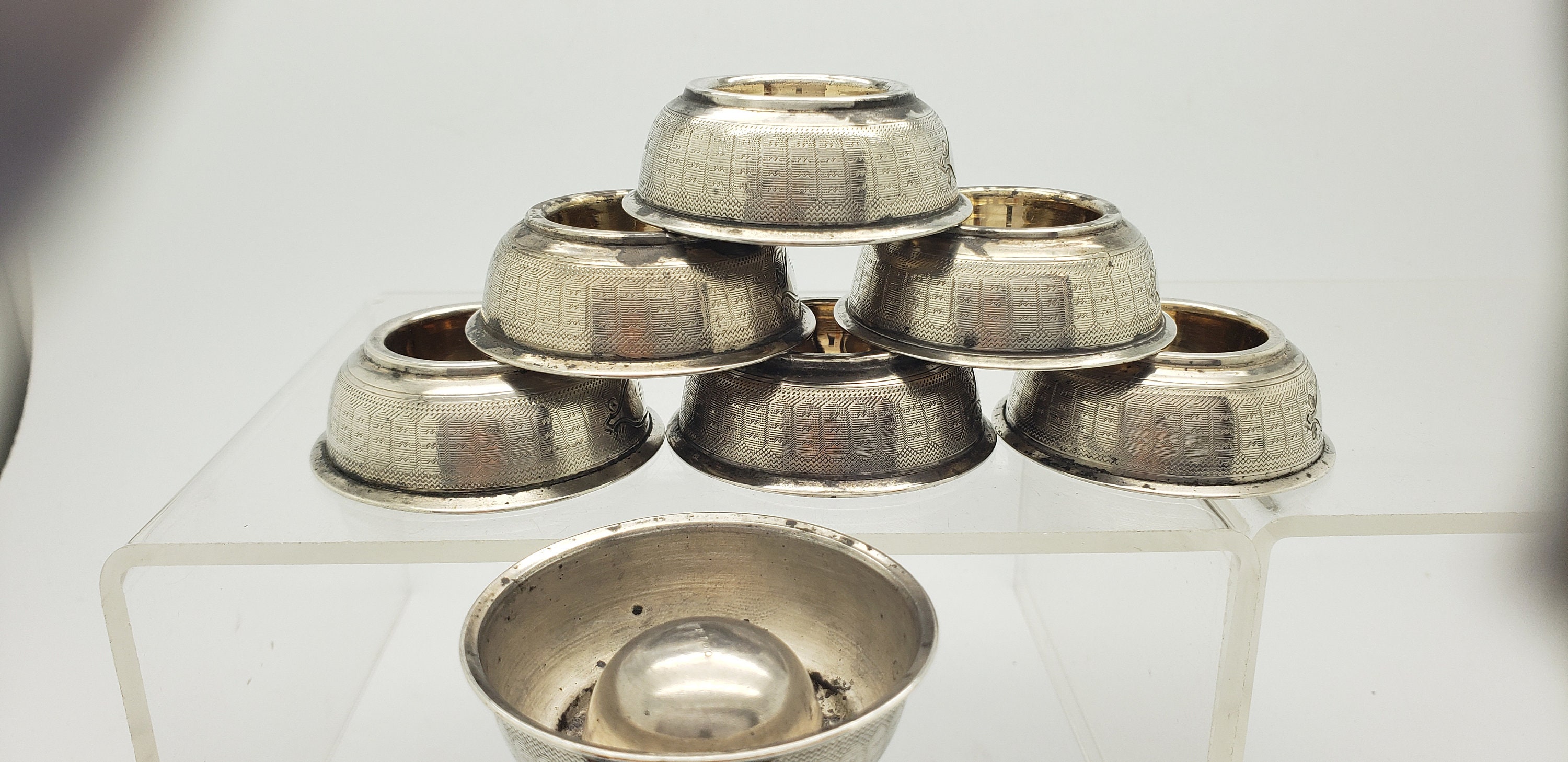 Antique Victorian Aesthetic Era Solid Coin Silver Round Salt Cellar ...