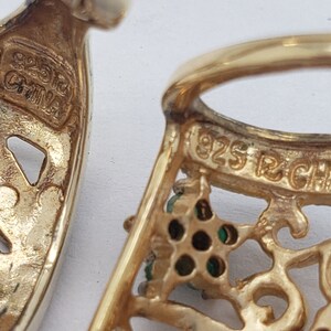 Vintage ROSS SIMONS Gold-plated Solid Sterling Silver Genuine Emerald ...