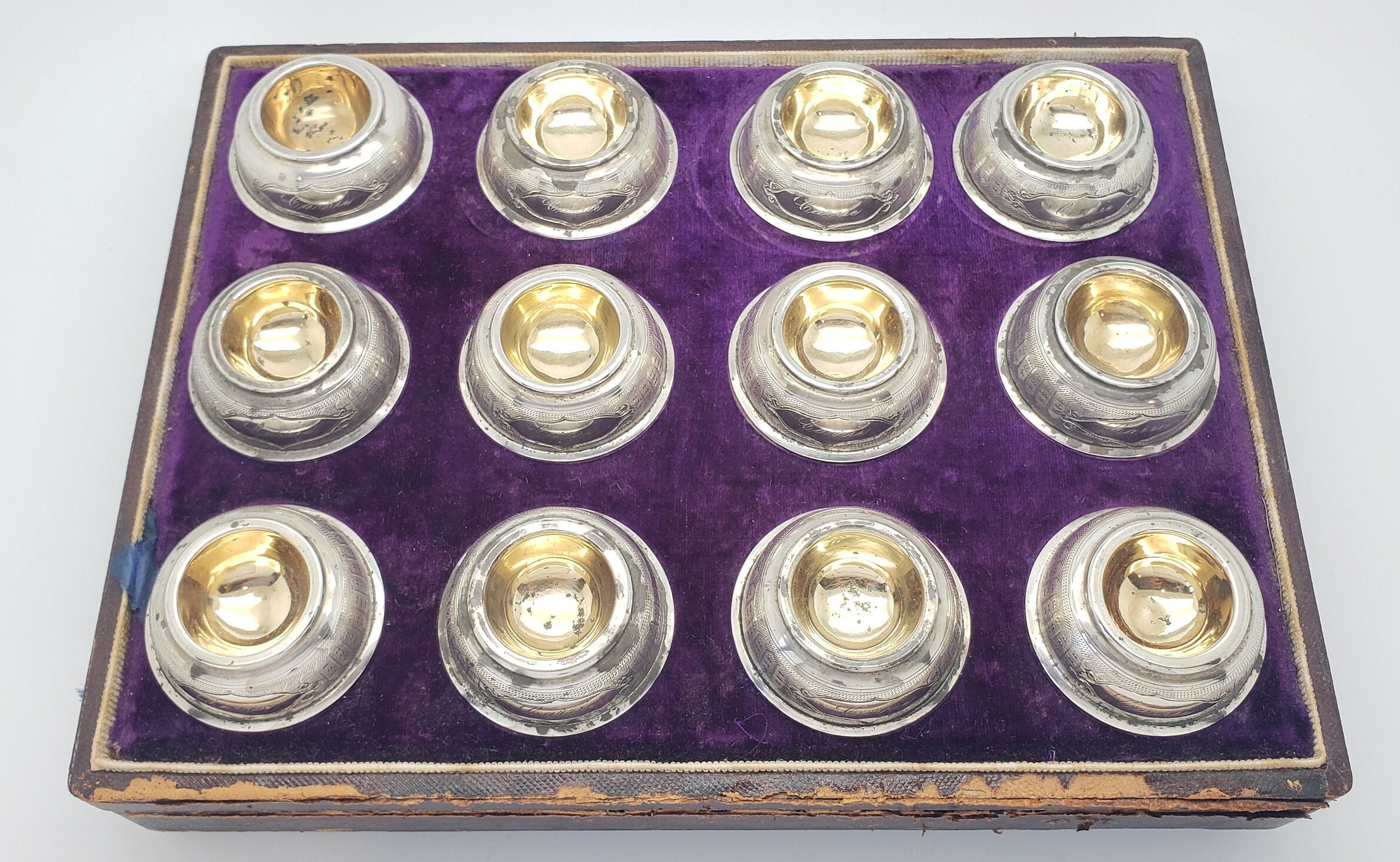 Antique Victorian Aesthetic Era Solid Coin Silver Round Salt Cellar ...