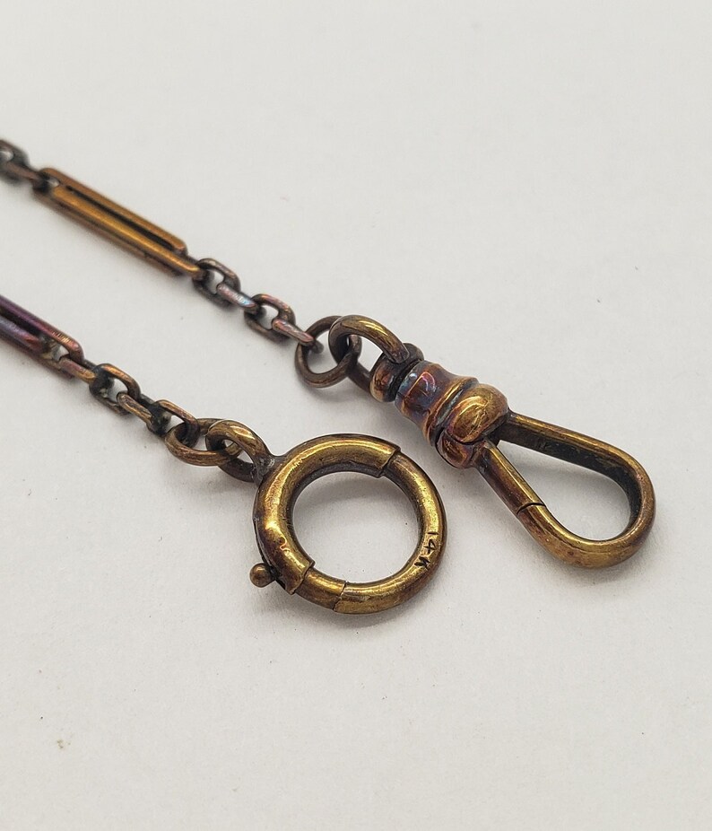 Antique 14K Solid Gold Bar Link Pocket Watch Chain - Etsy