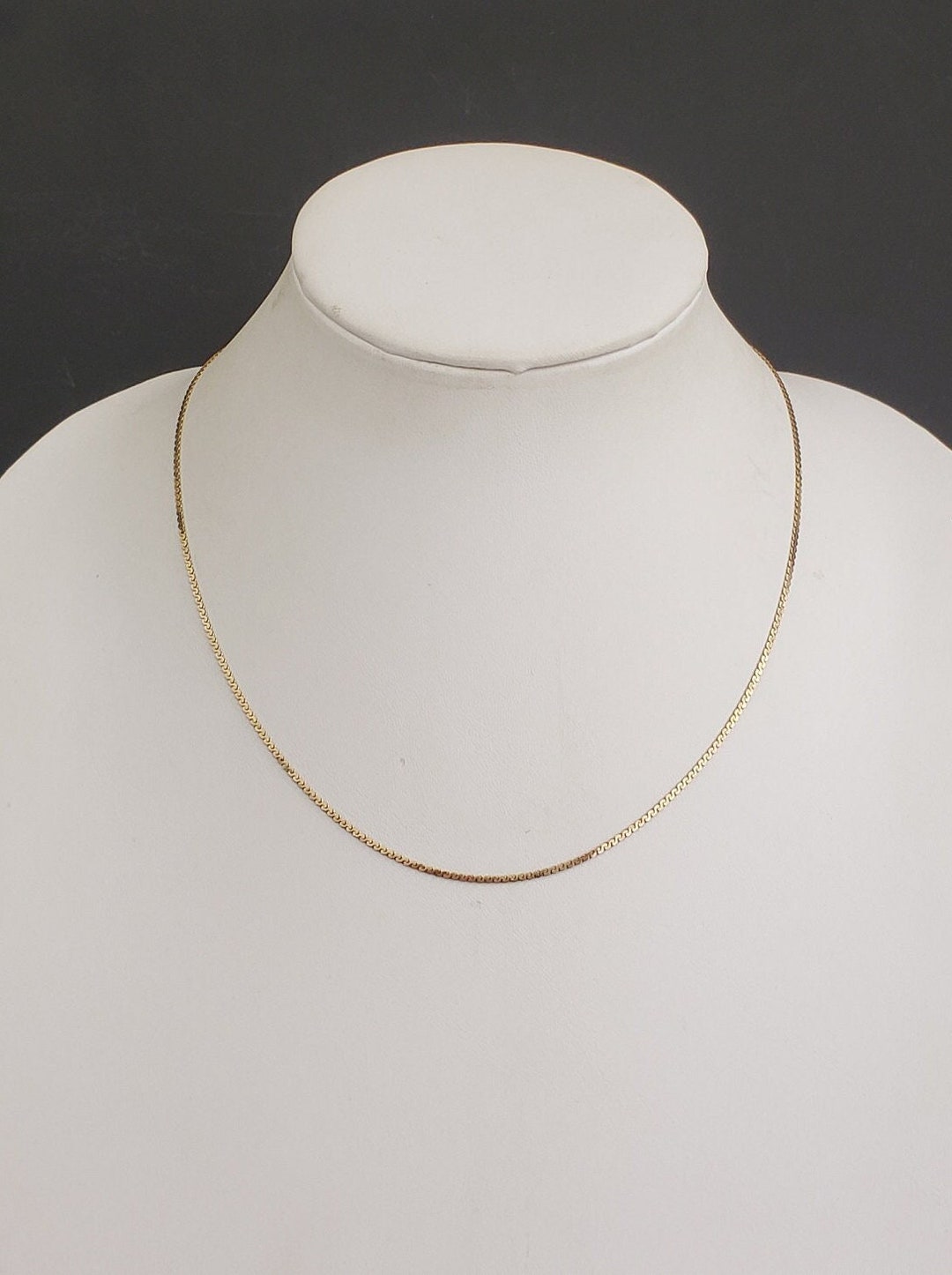 Vintage 14K Solid Gold Flat Serpentine Style Chain Necklace - Etsy