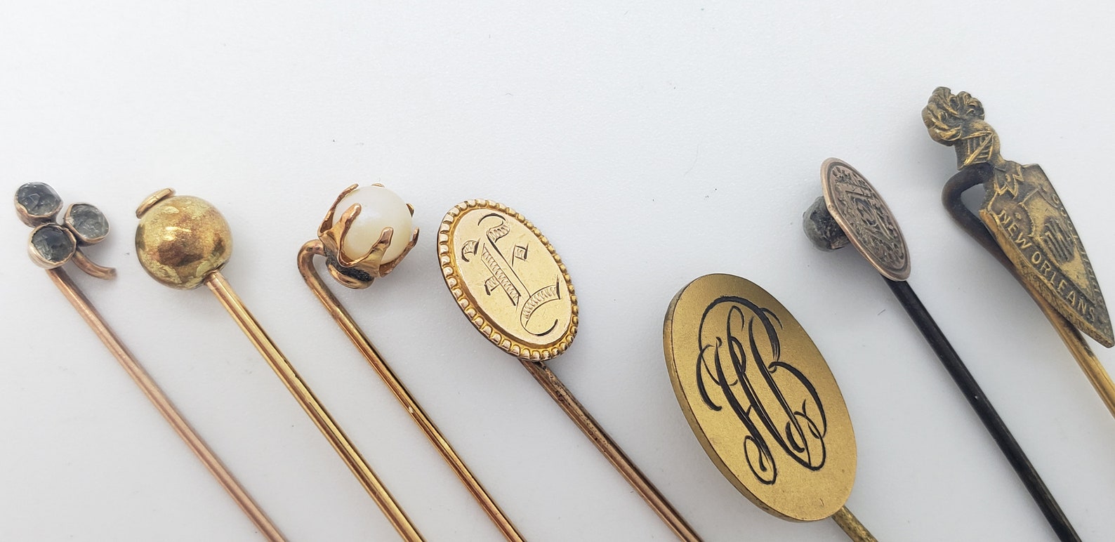 Lot of 7 Antique Victorian Edwardian Era Gold-filled and 14K Solid Gold ...