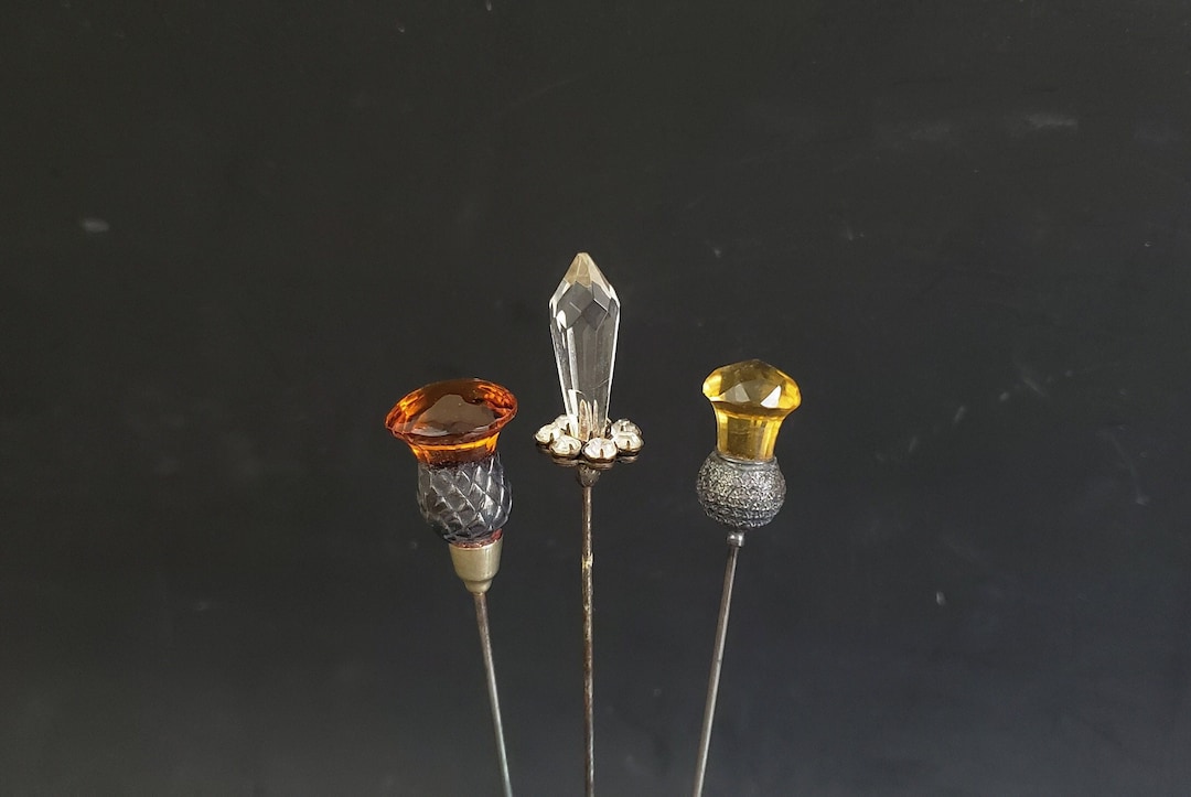 Antique Beveled Faceted Citrine Glass Scottish Thistle Scepter ...