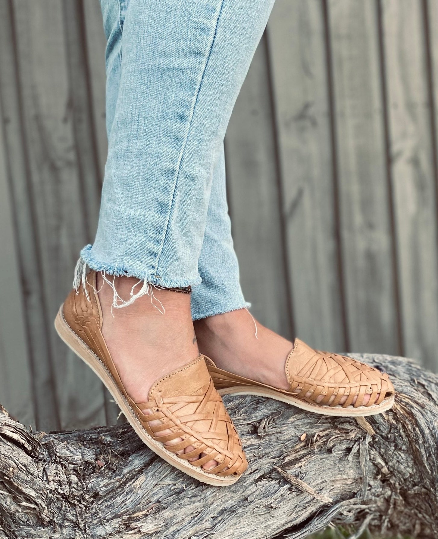 Handmade Tan Leather Huaraches: Mexican Boho Sandals - Etsy