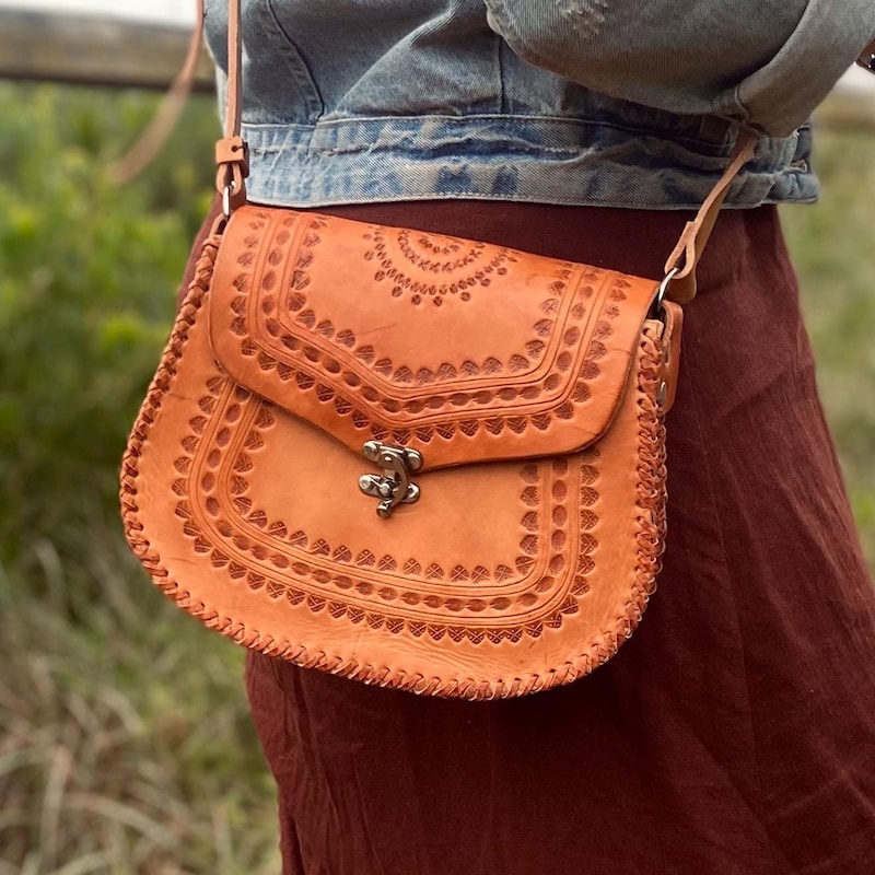 Boho Leather Bag - Etsy