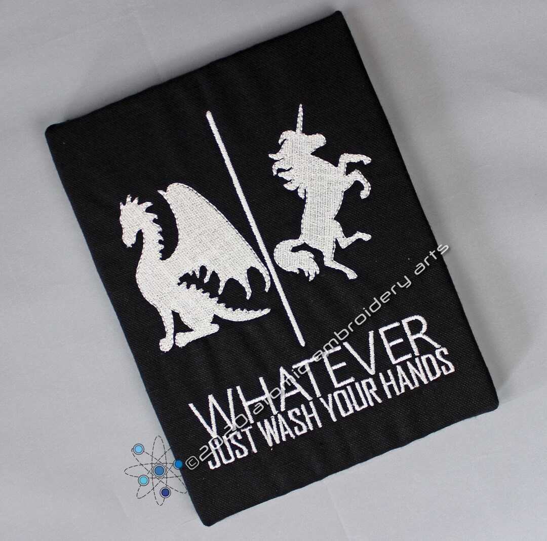 Dragon/unicorn Mythical Bathroom Sign Embroidery Wall Art - Etsy