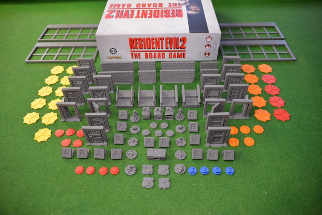 Resident Evil 2 113 Piece Upgrade Board Game Set Including Doors, Walls ...