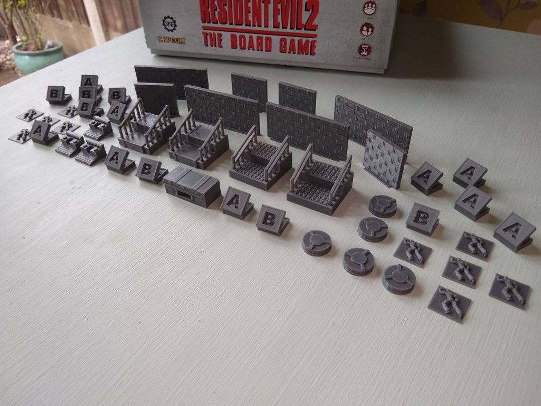 RE2 Board Game 3D Upgrade Set. 8 X Walls, 4 X Stairs and 34 Piece ...