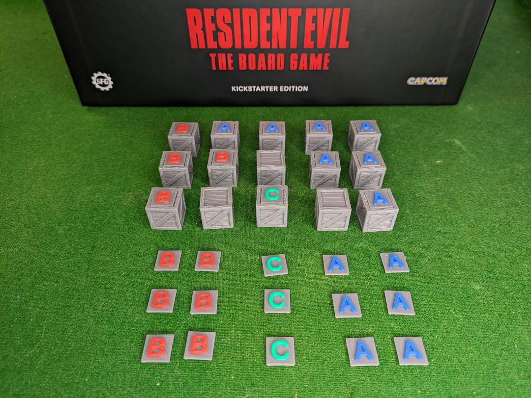 Wooden Crate Tokens - 15x A, B and C Item Upgrade - Resident Evil Board ...