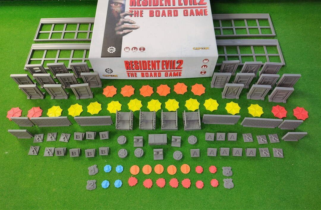 Resident Evil 2 113 Piece Upgrade Board Game Set Including Doors, Walls ...